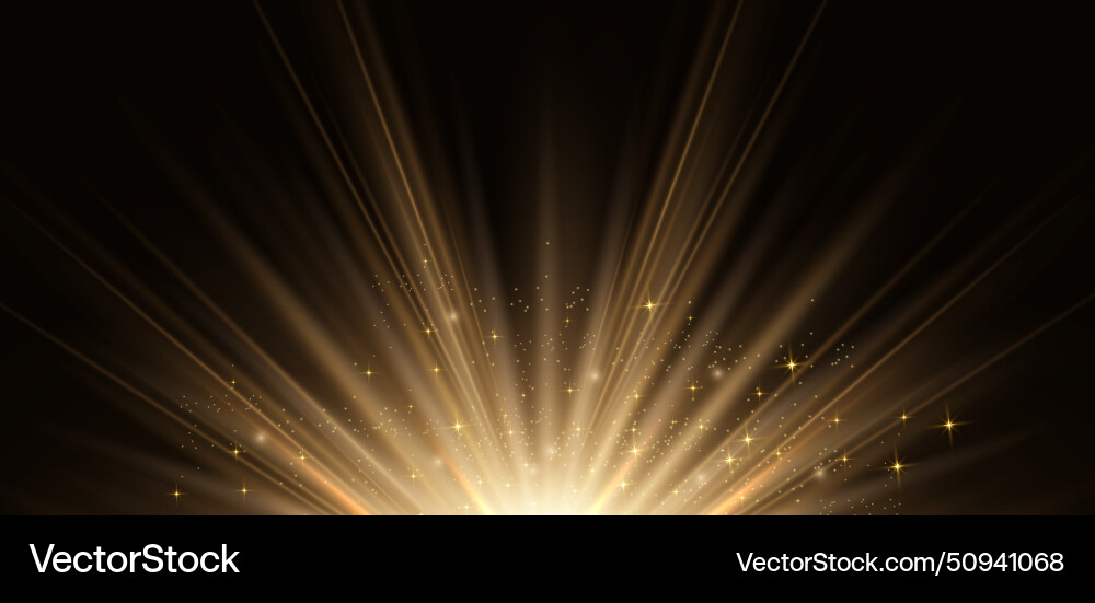 Golden Light Ray Sparkle Royalty Free Vector Image