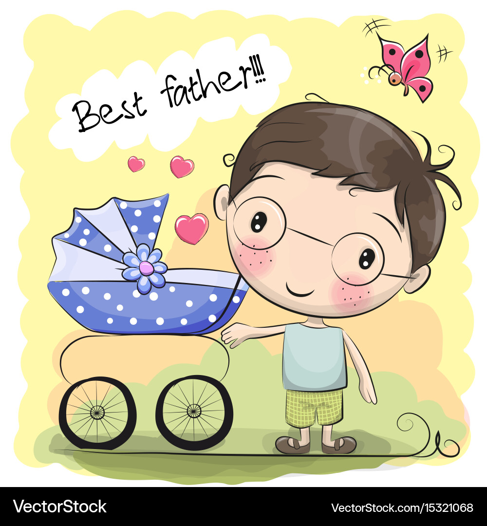 Greeting card best father Royalty Free Vector Image