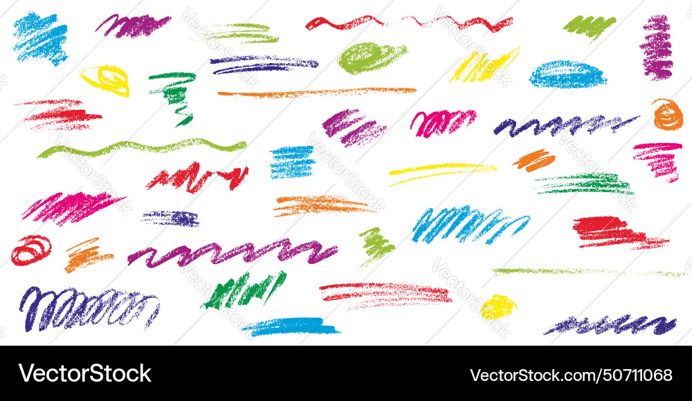 Hand drawn crayon scribbles and scrawls Royalty Free Vector