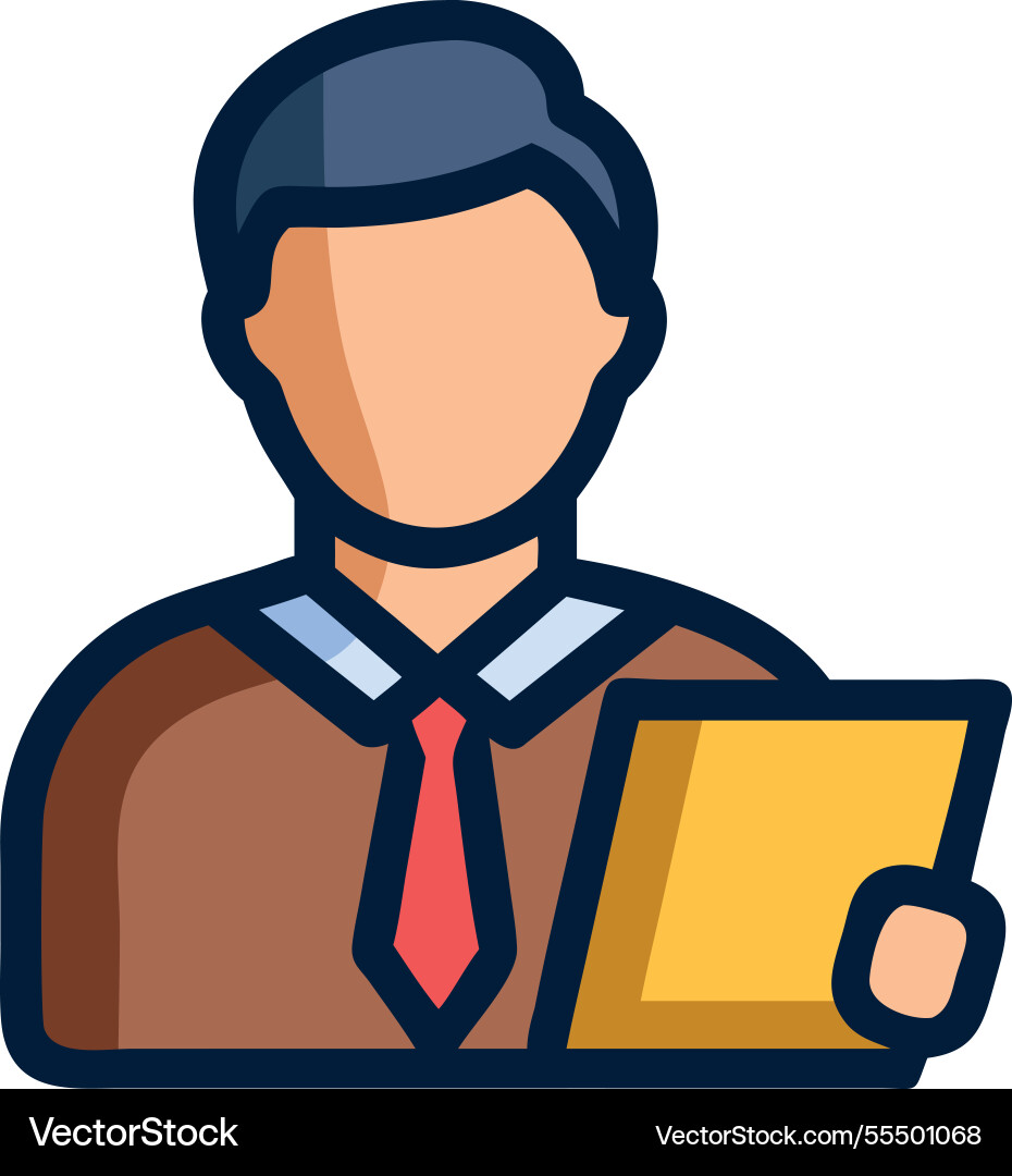 Lawyer presenting case file icon Royalty Free Vector Image