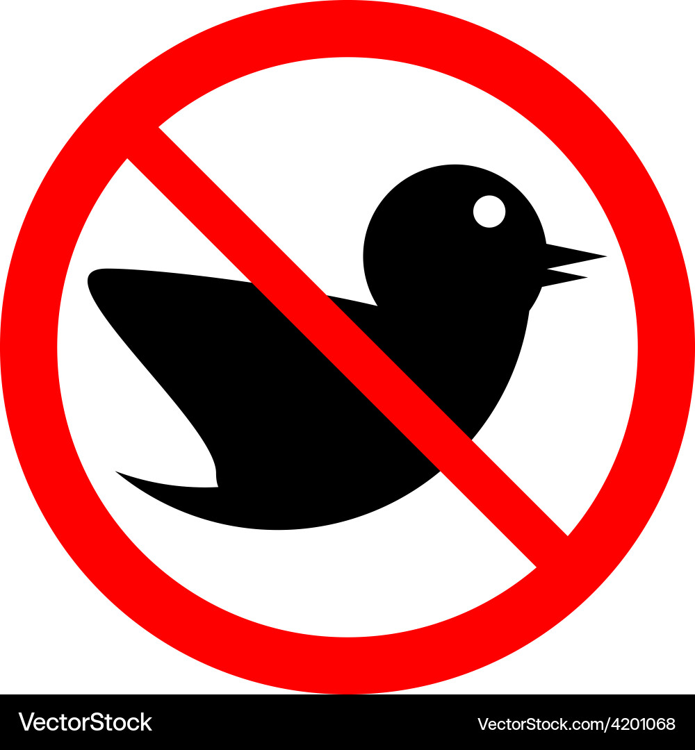No bird sign Royalty Free Vector Image - VectorStock