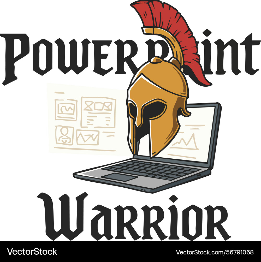 Powerpoint warrior digital presentation helmet Vector Image