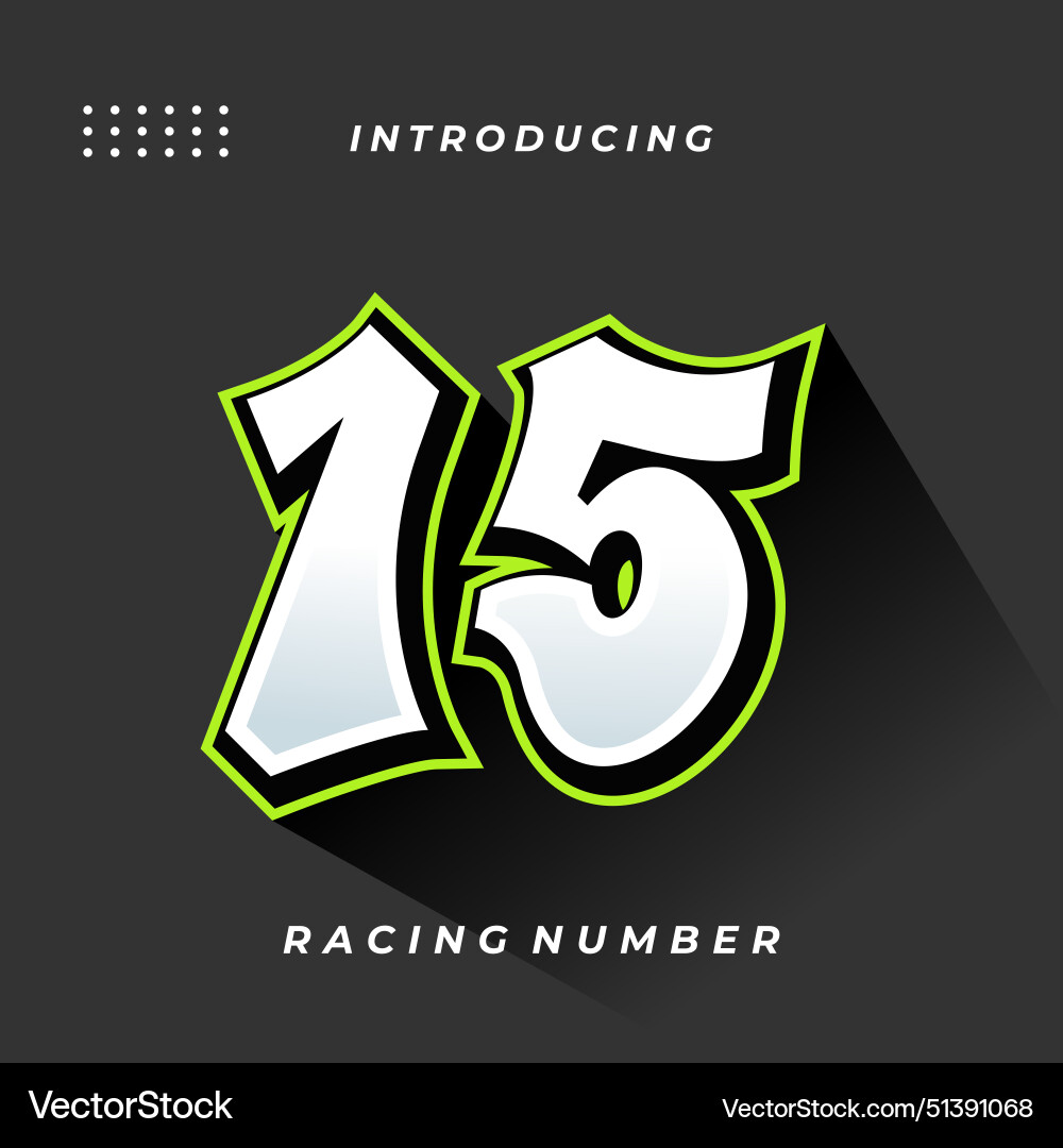 Premium decal racing number template Royalty Free Vector