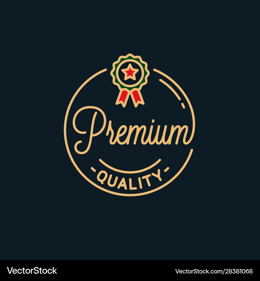 Premium quality logo round linear best product Vector Image