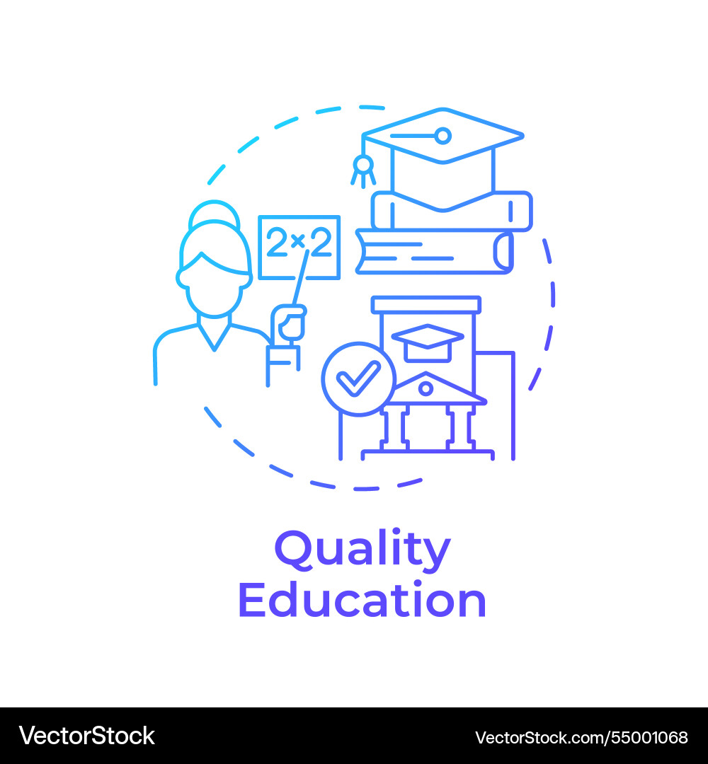 Quality education blue gradient concept icon Vector Image