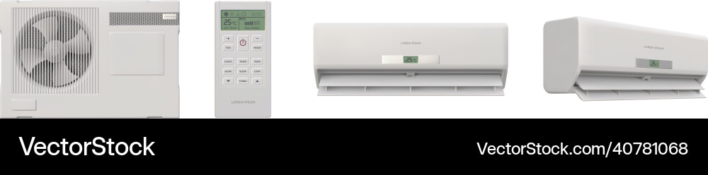 Realistic air conditioner remote indoor Royalty Free Vector