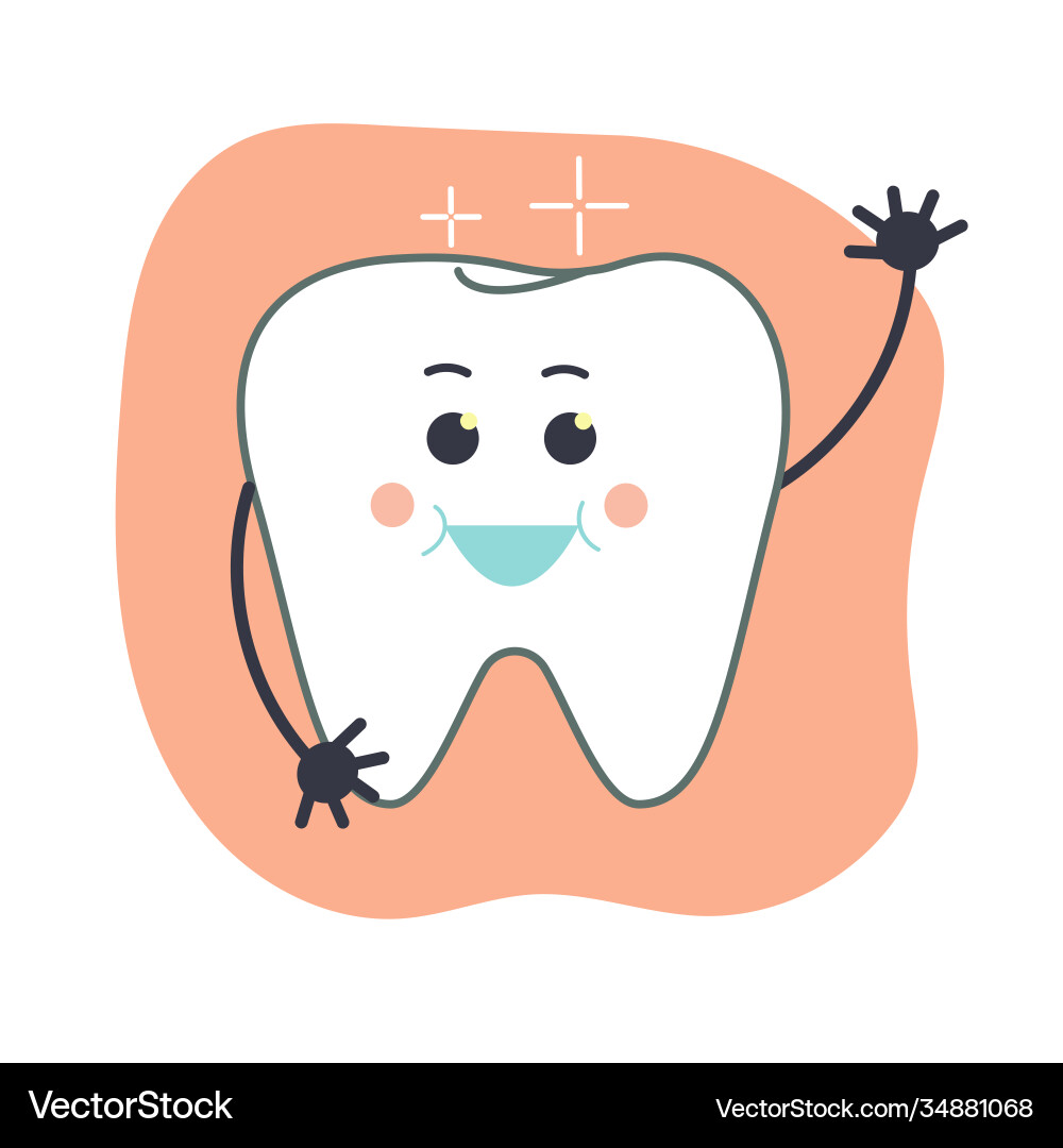 Smiling Tooth Character Royalty Free Vector Image