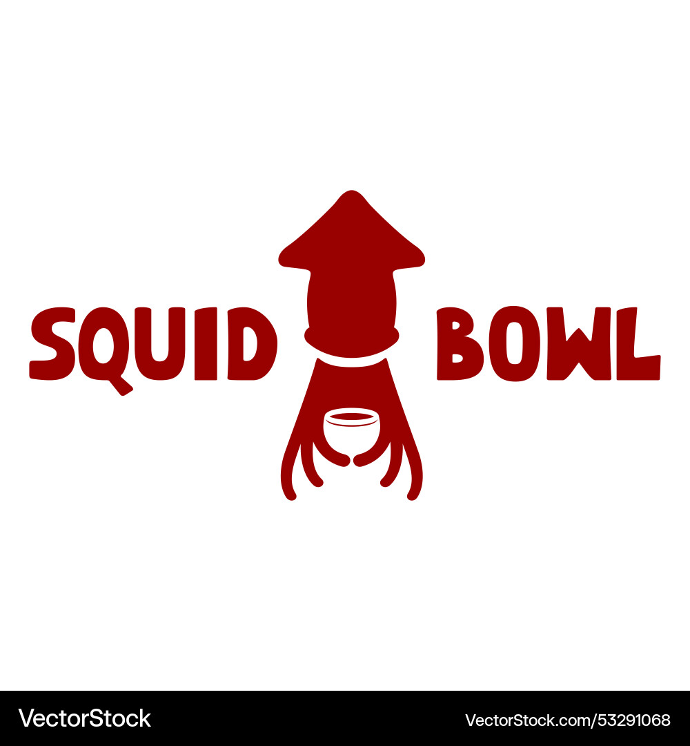 Squid bowl minimalist logo design Royalty Free Vector Image