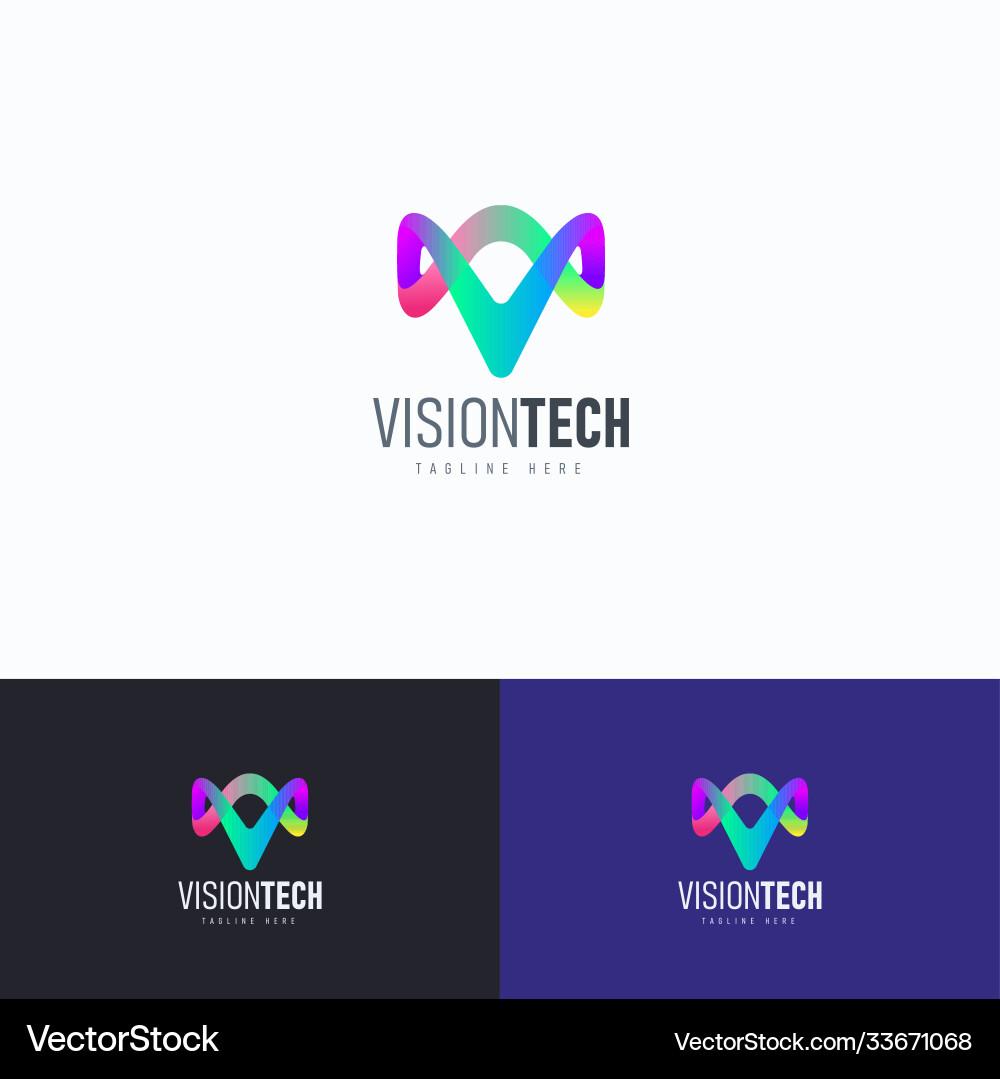 Vision Tech Logo Design Konzept Lizenzfreies Vektorbild