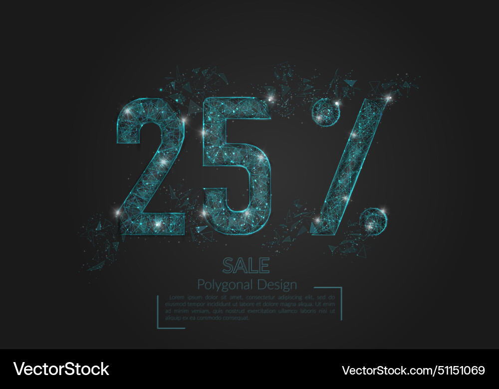 Abstract isolated blue 25 percent sale concept Vector Image