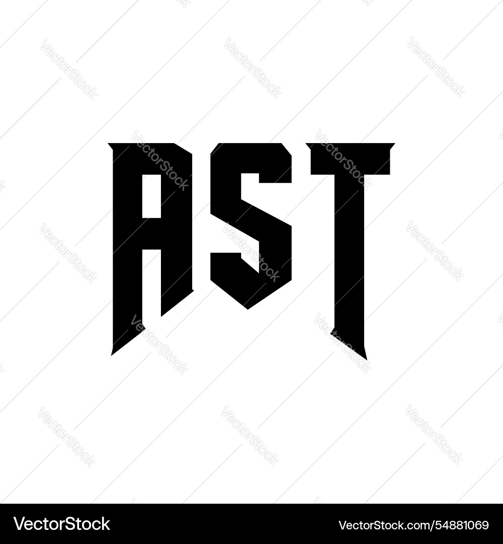 Ast letter logo design for technology company Vector Image