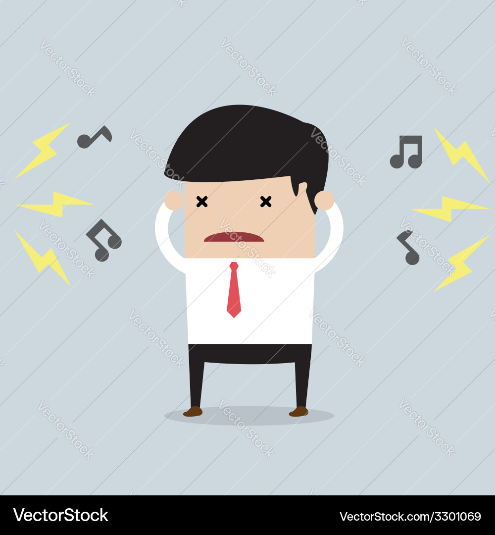 Businessman with noise Royalty Free Vector Image