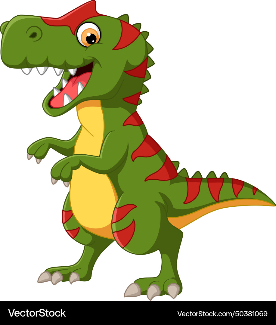 Cartoon allosaurus on white background Royalty Free Vector