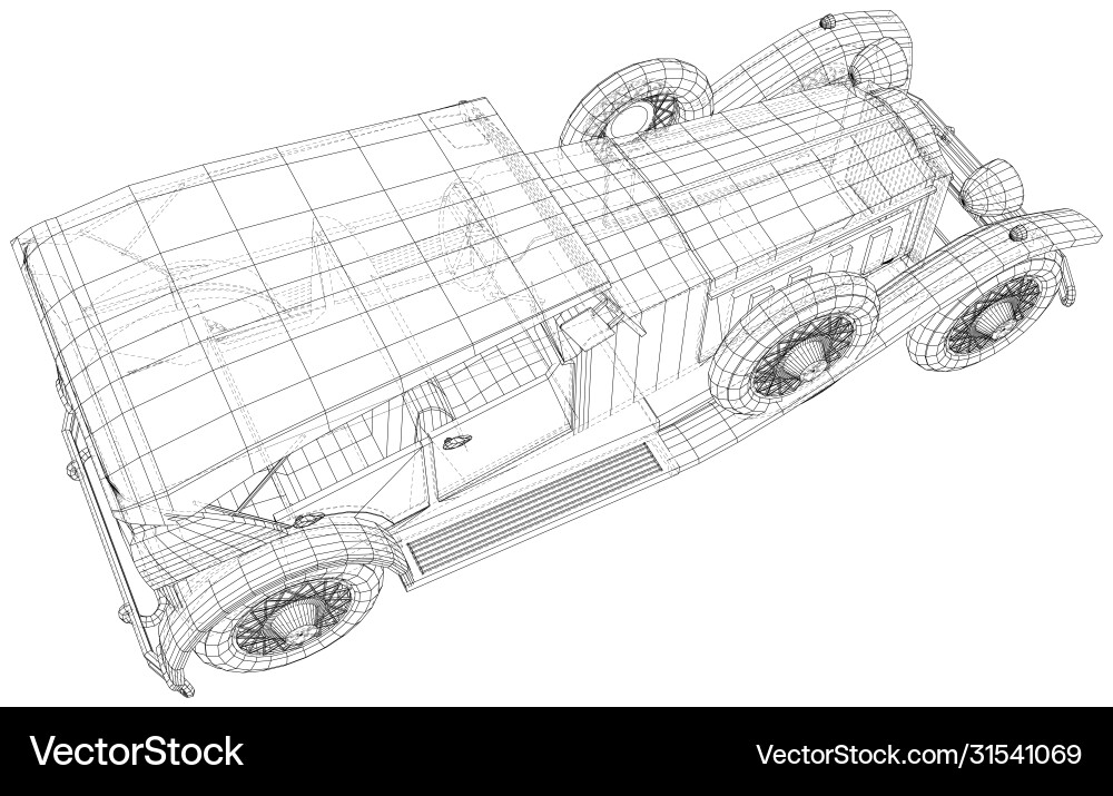 Classic car vintage wire Royalty Free Vector Image