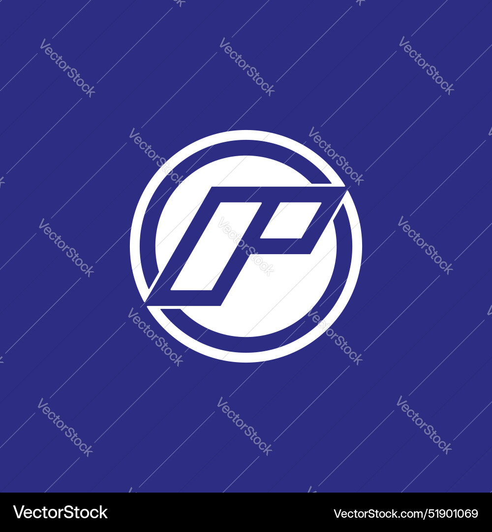Creative letter p flat inside of circle logo Vector Image
