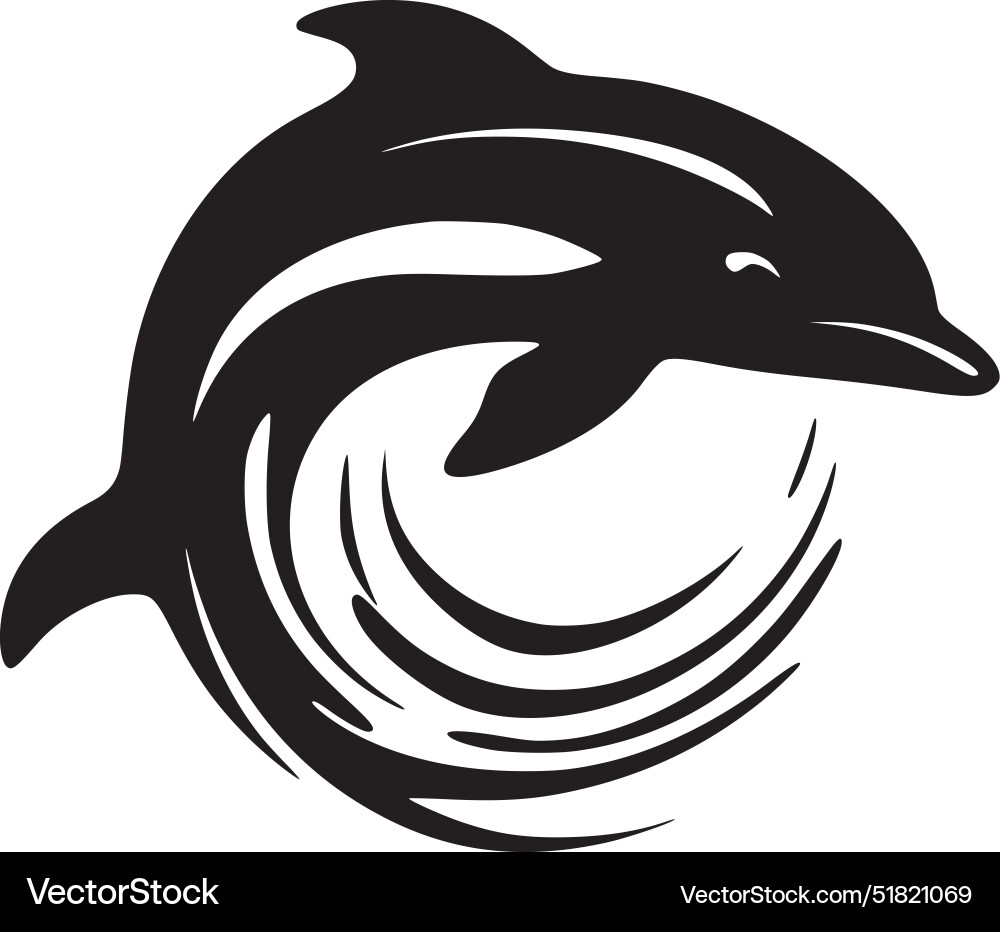 Dolphin - minimalist and flat logo Royalty Free Vector Image