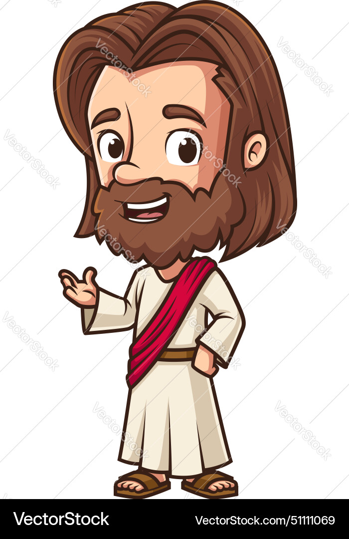 Jesus christ talking cartoon clip art Royalty Free Vector