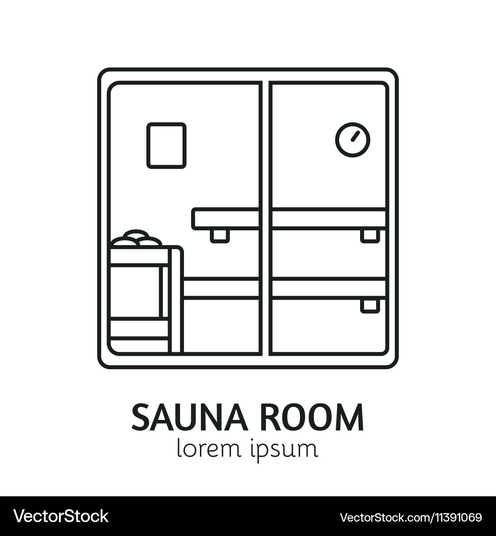 Modern line style sauna logotype template Vector Image