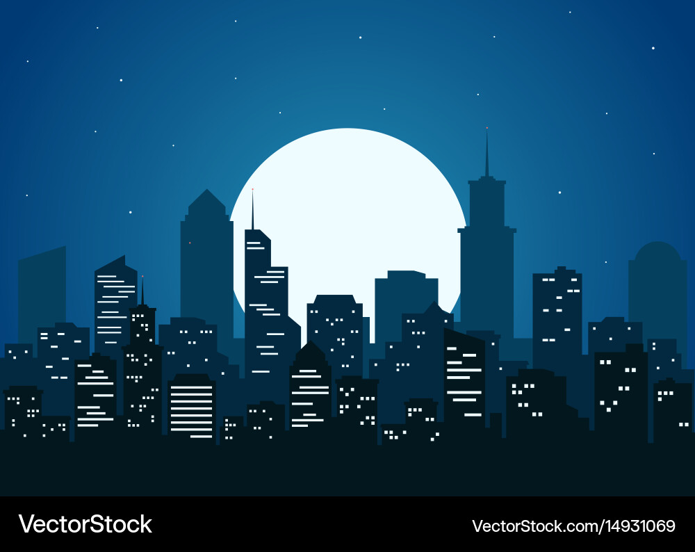 Night city Royalty Free Vector Image - VectorStock