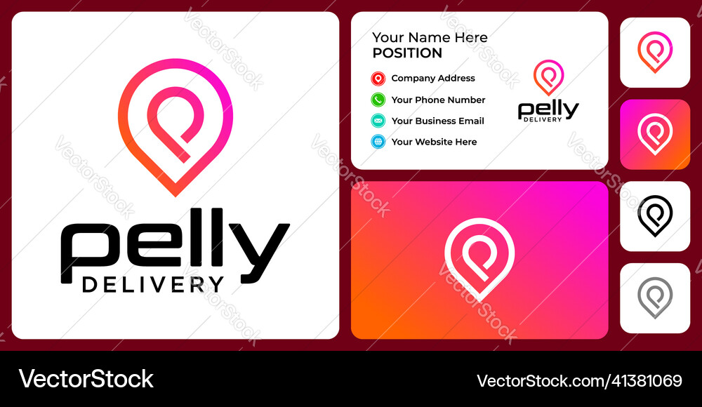 P pin logo Royalty Free Vector Image - VectorStock