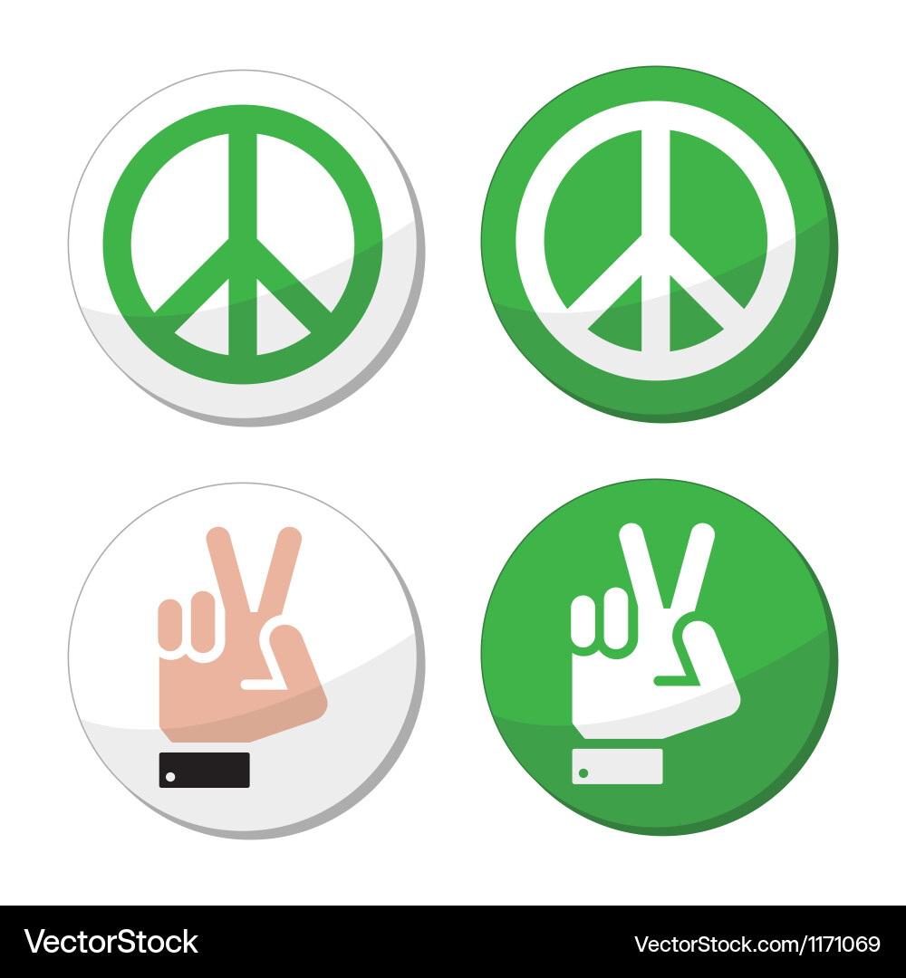 Peace hand sign icons set Royalty Free Vector Image