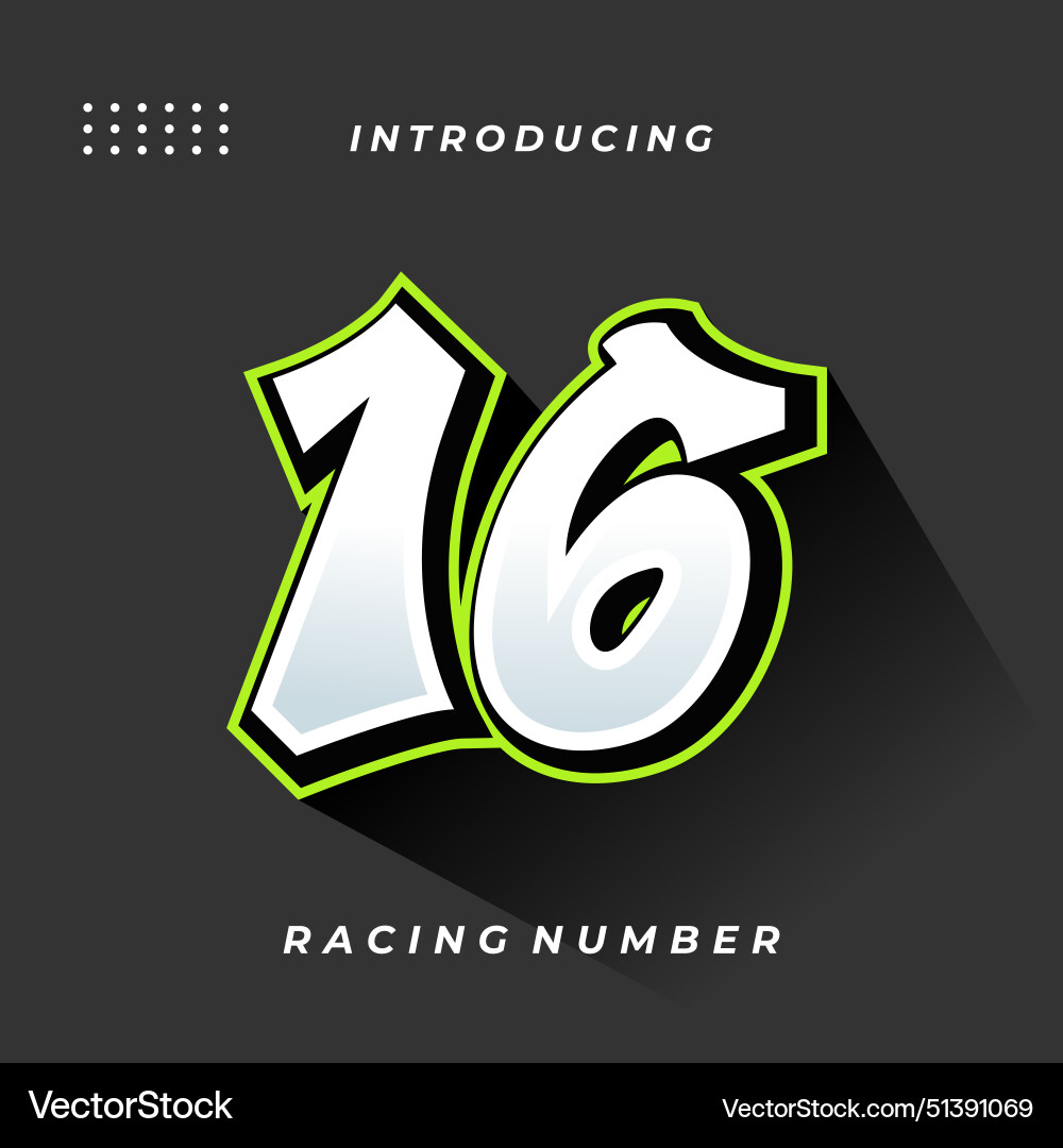 Premium decal racing number template Royalty Free Vector