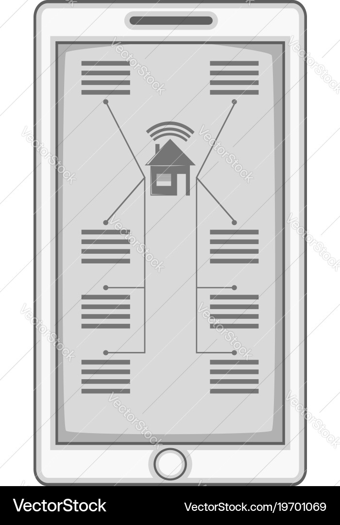 Smart home device icon monochrome Royalty Free Vector Image