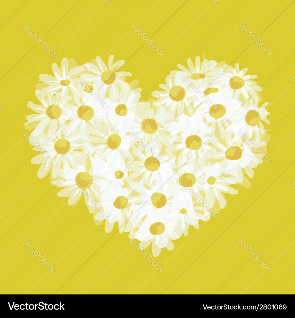 Beautiful Flowers Heart is Made Shape Vector Images (91)