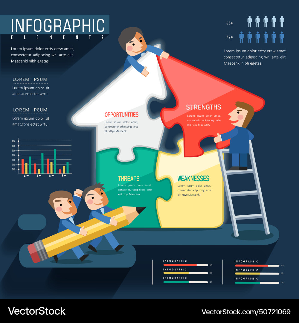 Teamwork concept flat design Royalty Free Vector Image