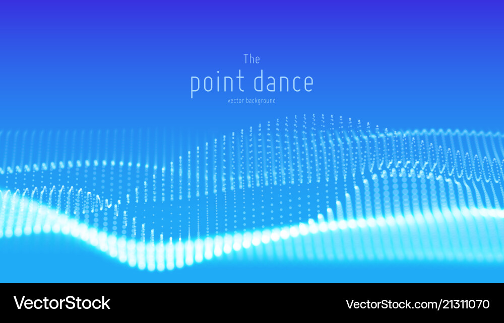 Abstract blue particle wave points array Vector Image