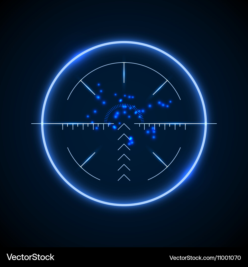 Accurate sniper scope neon luminous target Vector Image