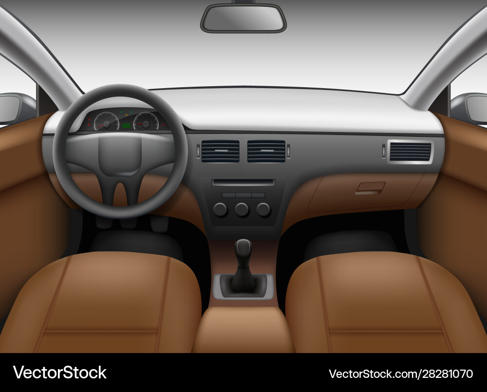 Automobile salon car interior template Royalty Free Vector