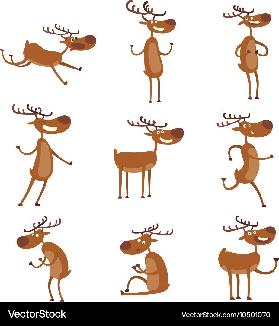 Cartoon deer character Royalty Free Vector Image