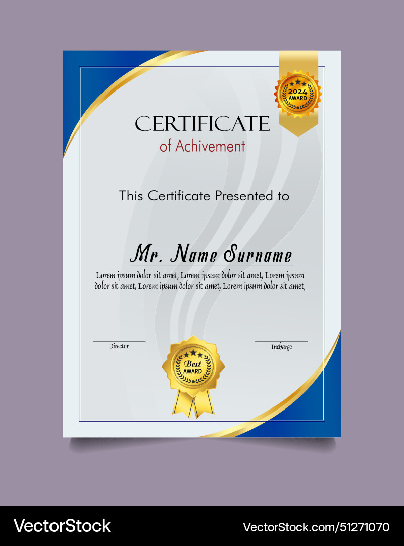 Certificate design Royalty Free Vector Image - VectorStock