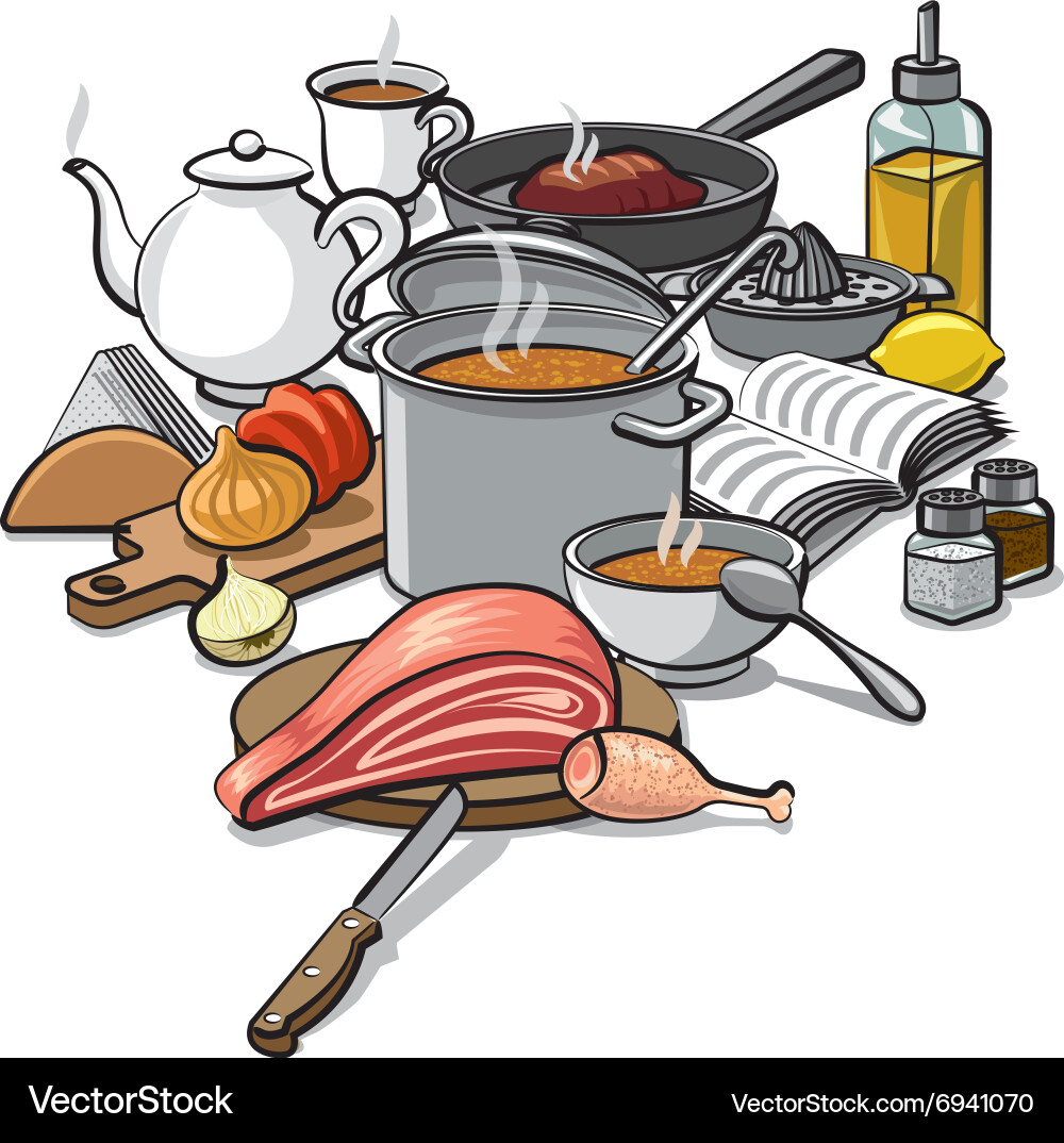 Cooking food Royalty Free Vector Image - VectorStock