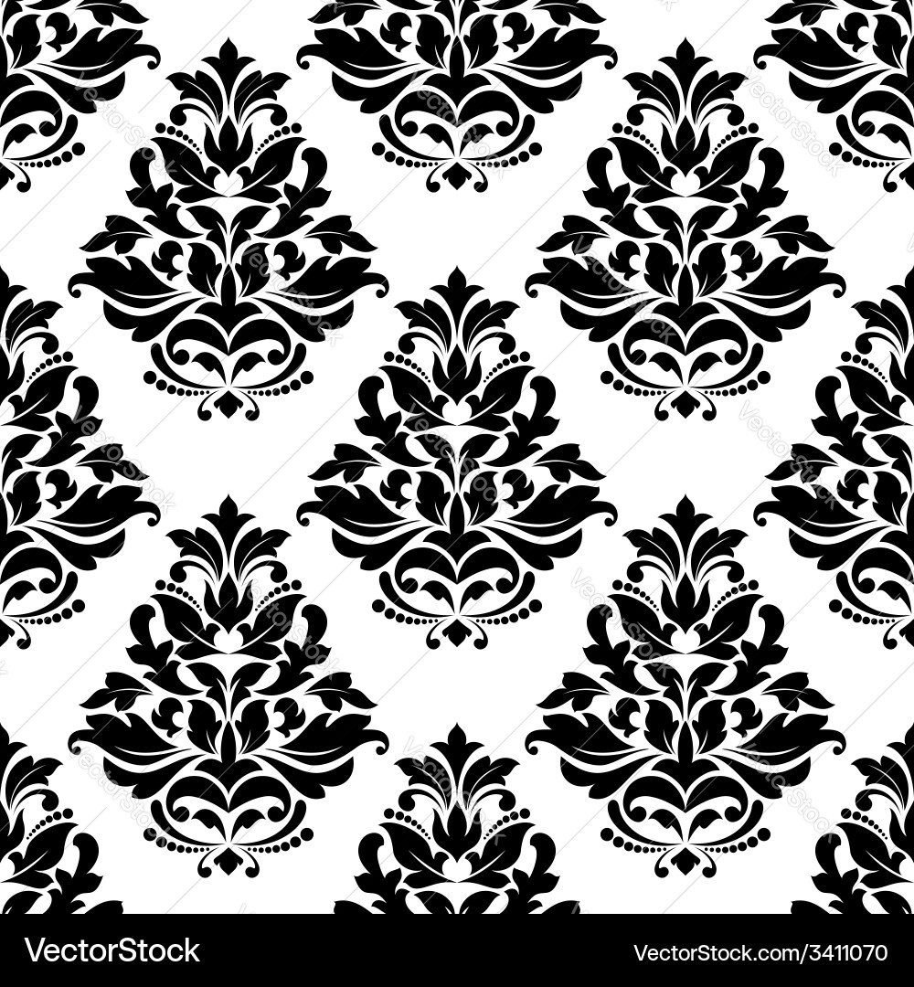 Damask Floral Pattern Royalty Free Vector Image