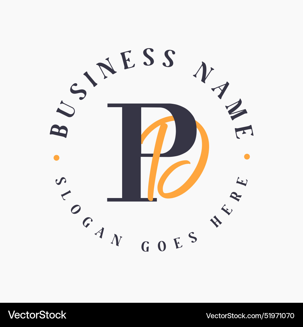Elegant letter pd initials logo for corporate Vector Image