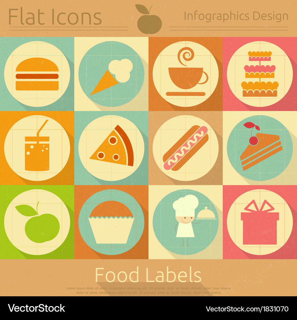 Food labels in retro style Royalty Free Vector Image