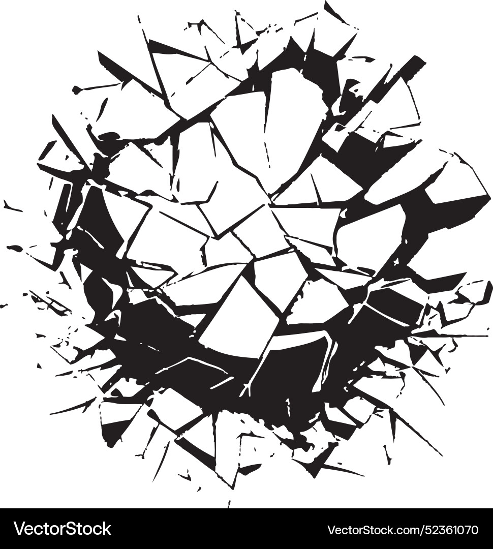 Fragmented fantasy broken glass abstractsurreal Vector Image