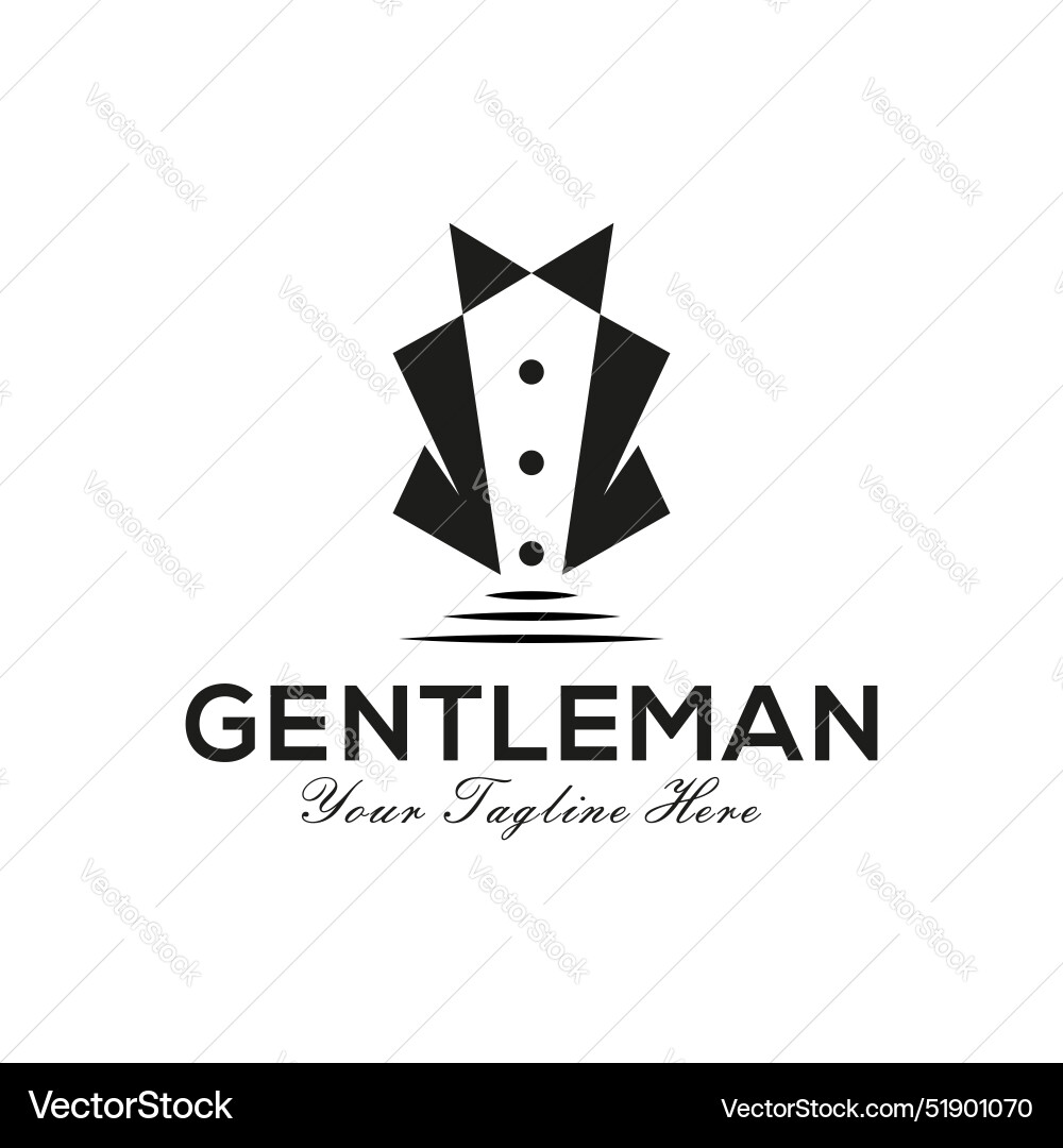 Gentleman suit icon logo design Royalty Free Vector Image