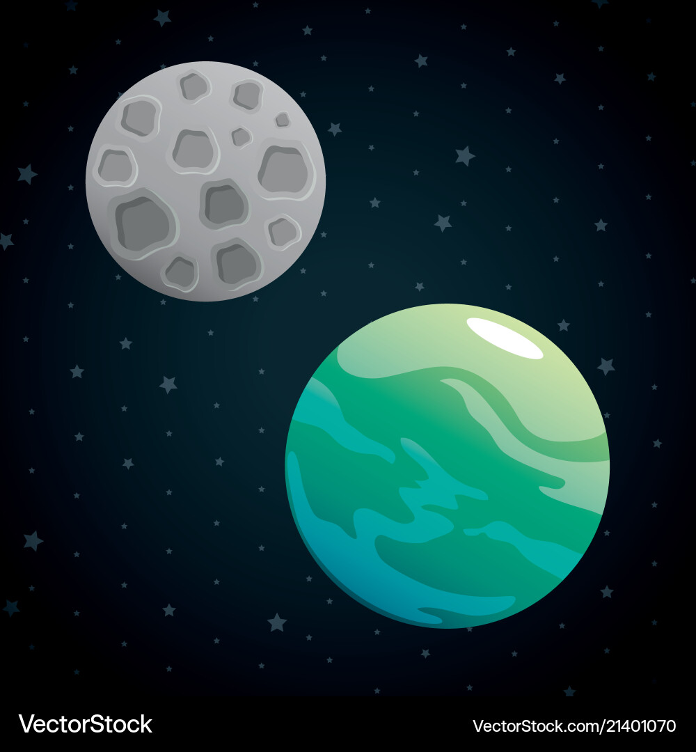 Planets of the solar system scene Royalty Free Vector Image