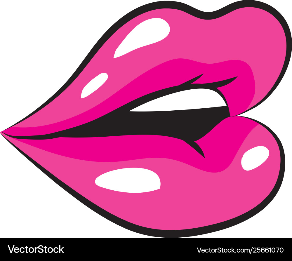 Pop art comic lips cartoon Royalty Free Vector Image