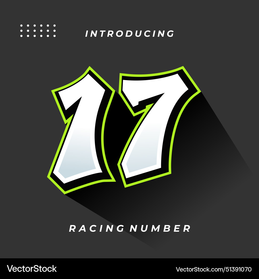 Premium decal racing number template Royalty Free Vector