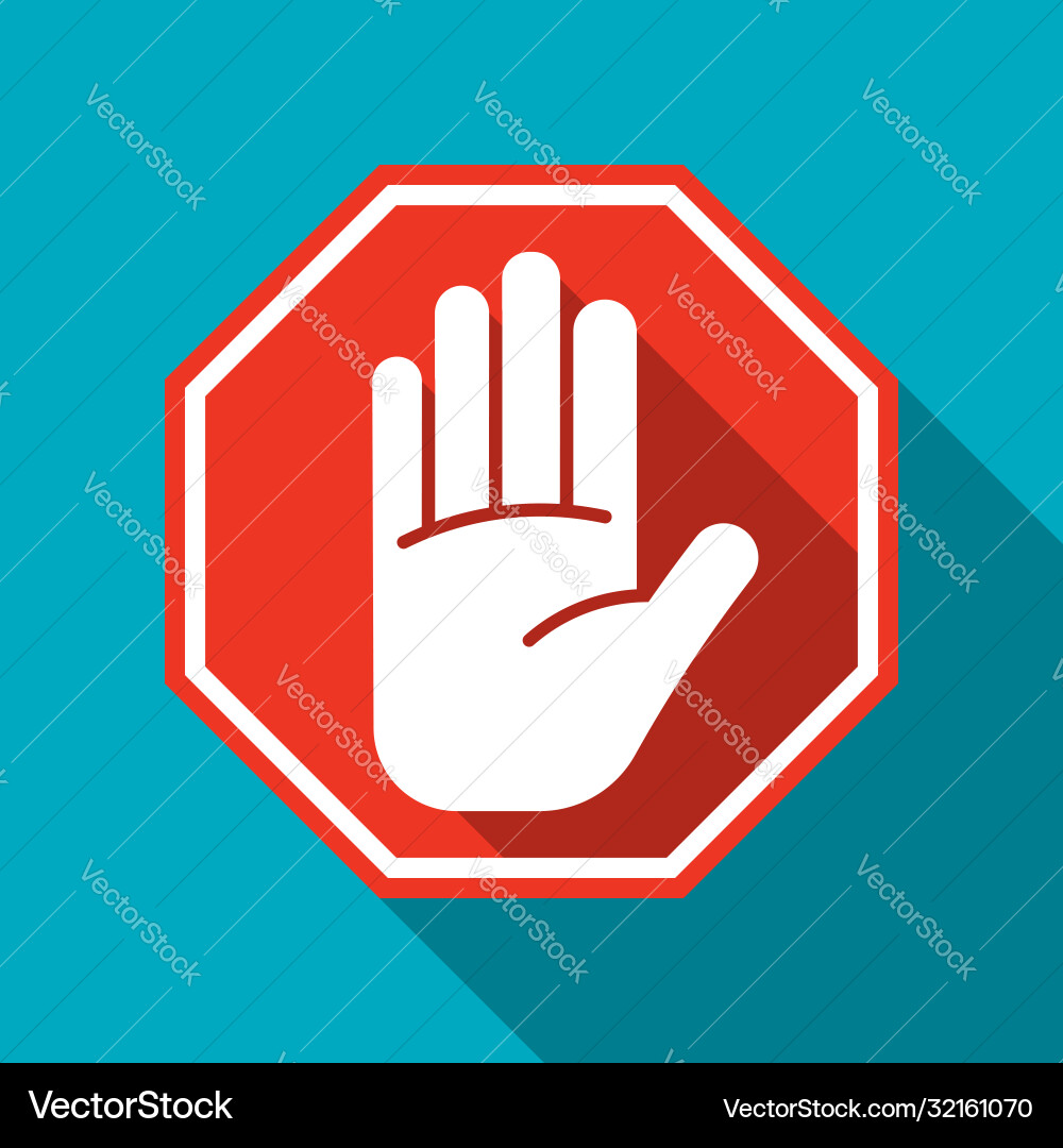 Stop sign icon isolated on white background Vector Image