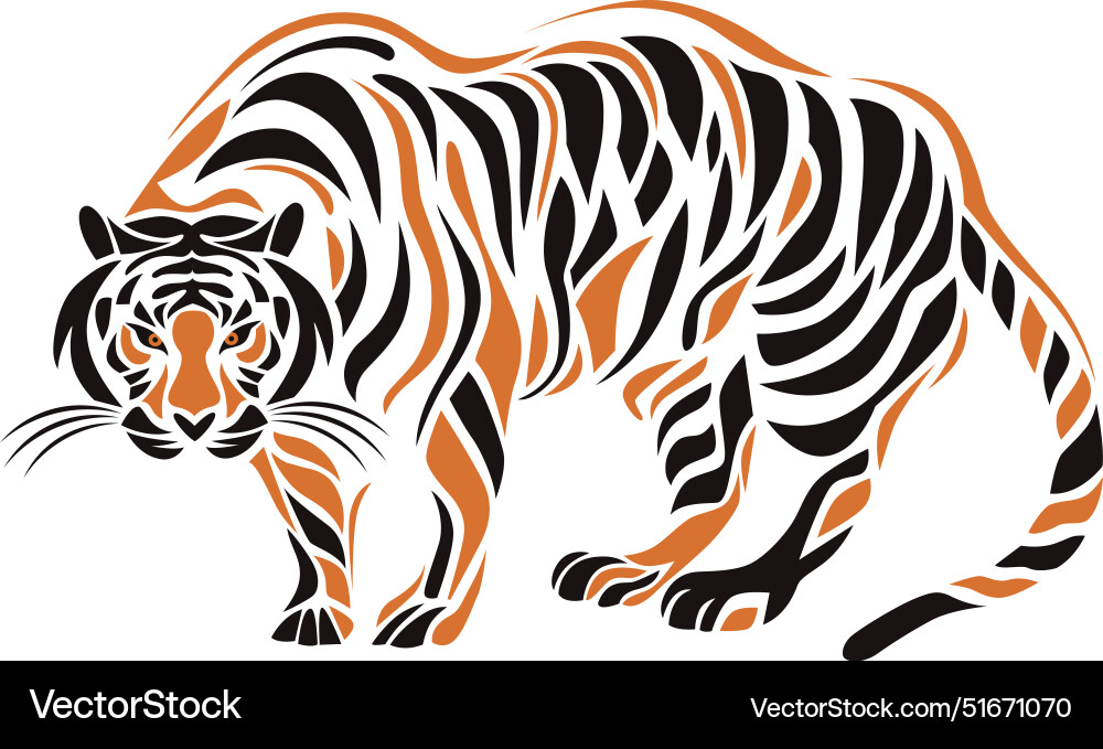 Tiger stylized Royalty Free Vector Image - VectorStock