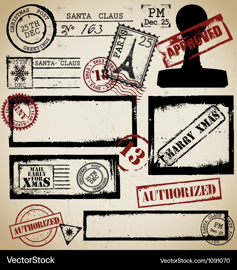 Vintage Stamp Collection Royalty Free Vector Image