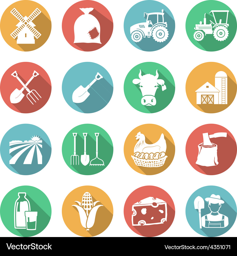 Agricultural Icon Set Royalty Free Vector Image