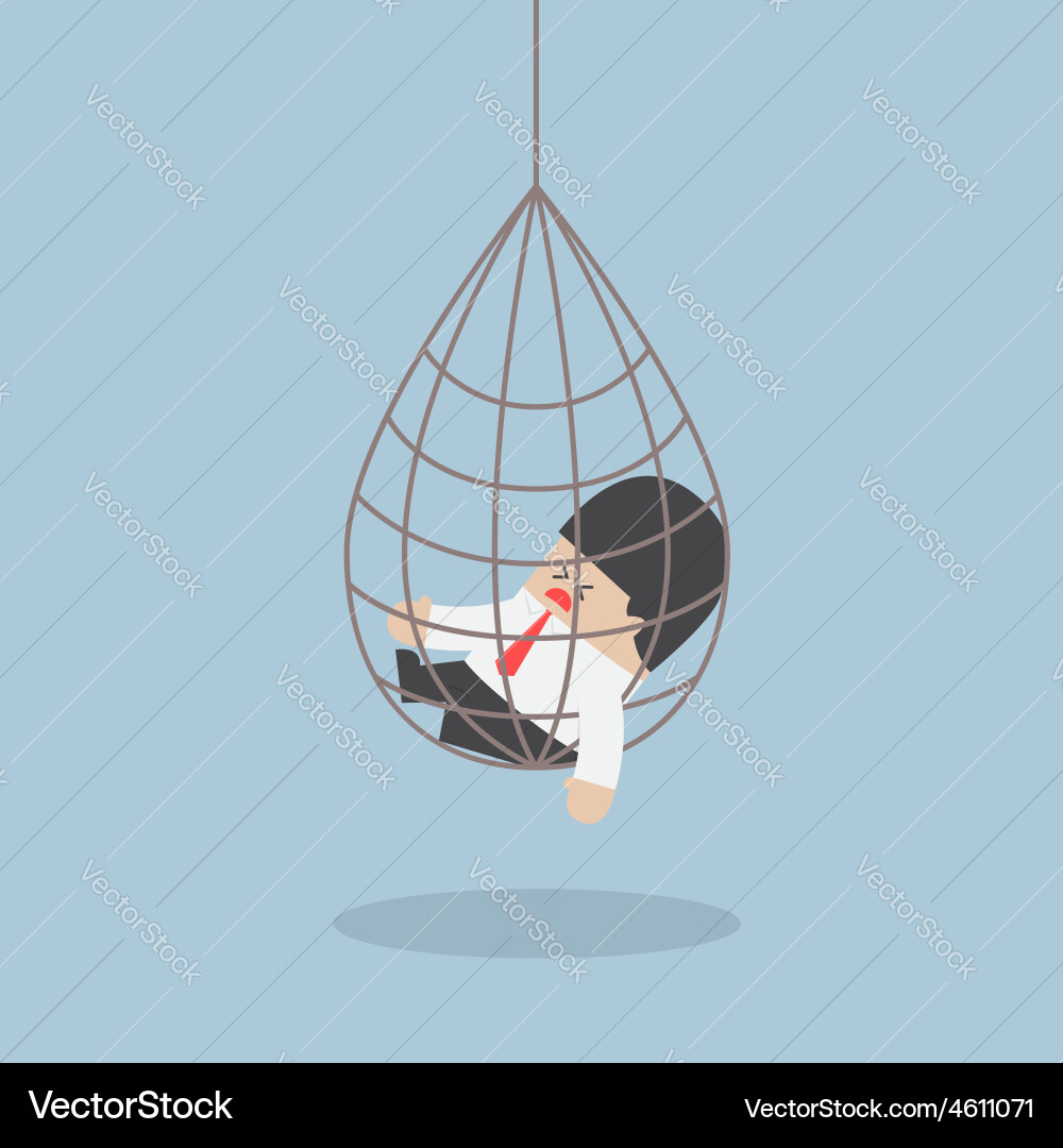 Businessman Trapped in a Net Royalty Free Vector Image
