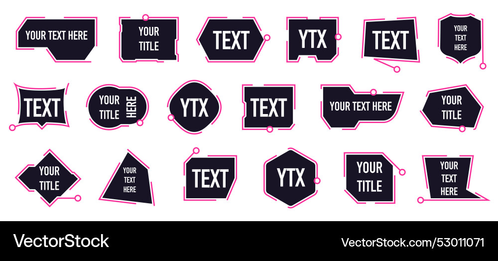 Callout text frame collection callouts titles Vector Image