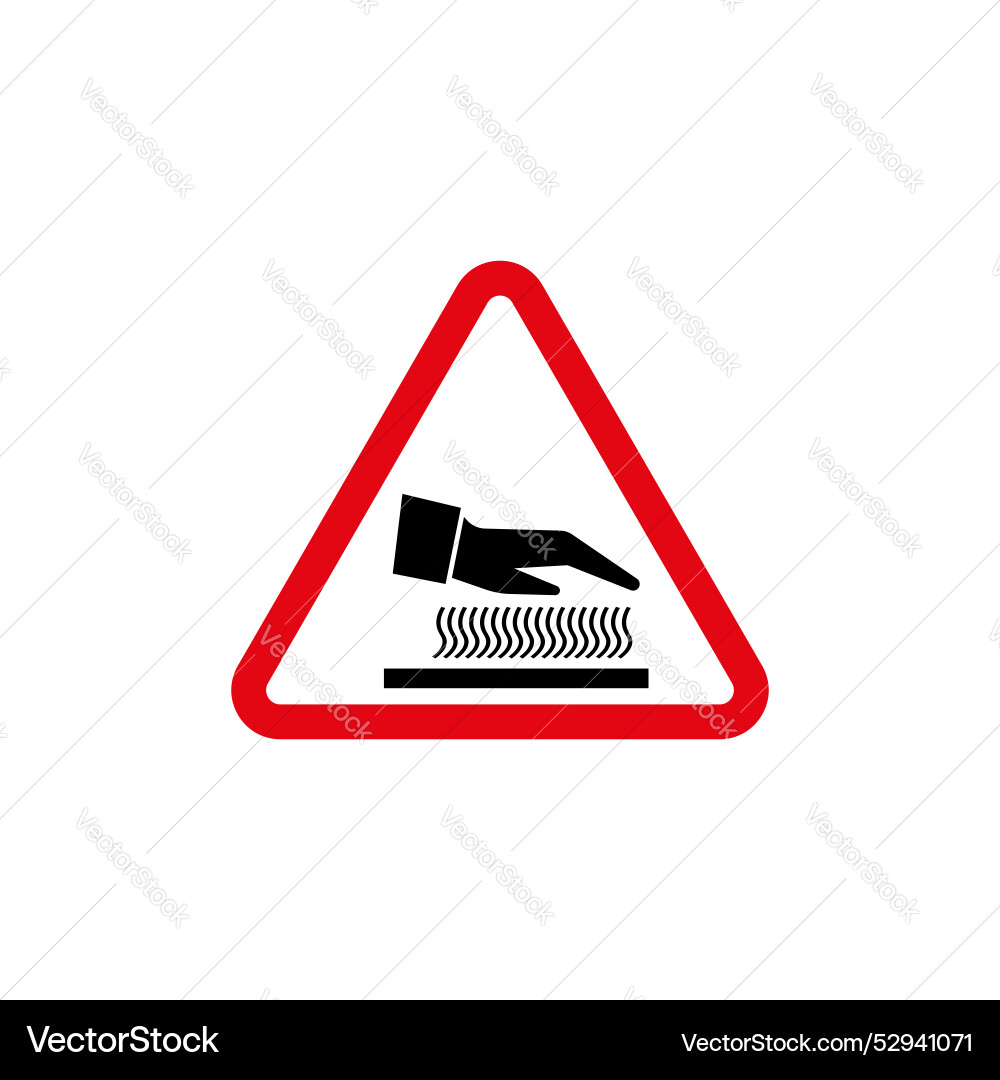 Caution hot surface sign dont touch heat burn Vector Image